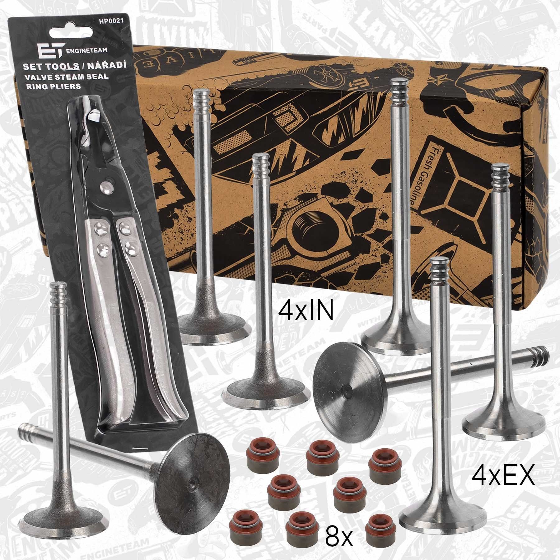 Kit de soupapes, soupapes d’admission/d’échappement ET ENGINETEAM (N ...