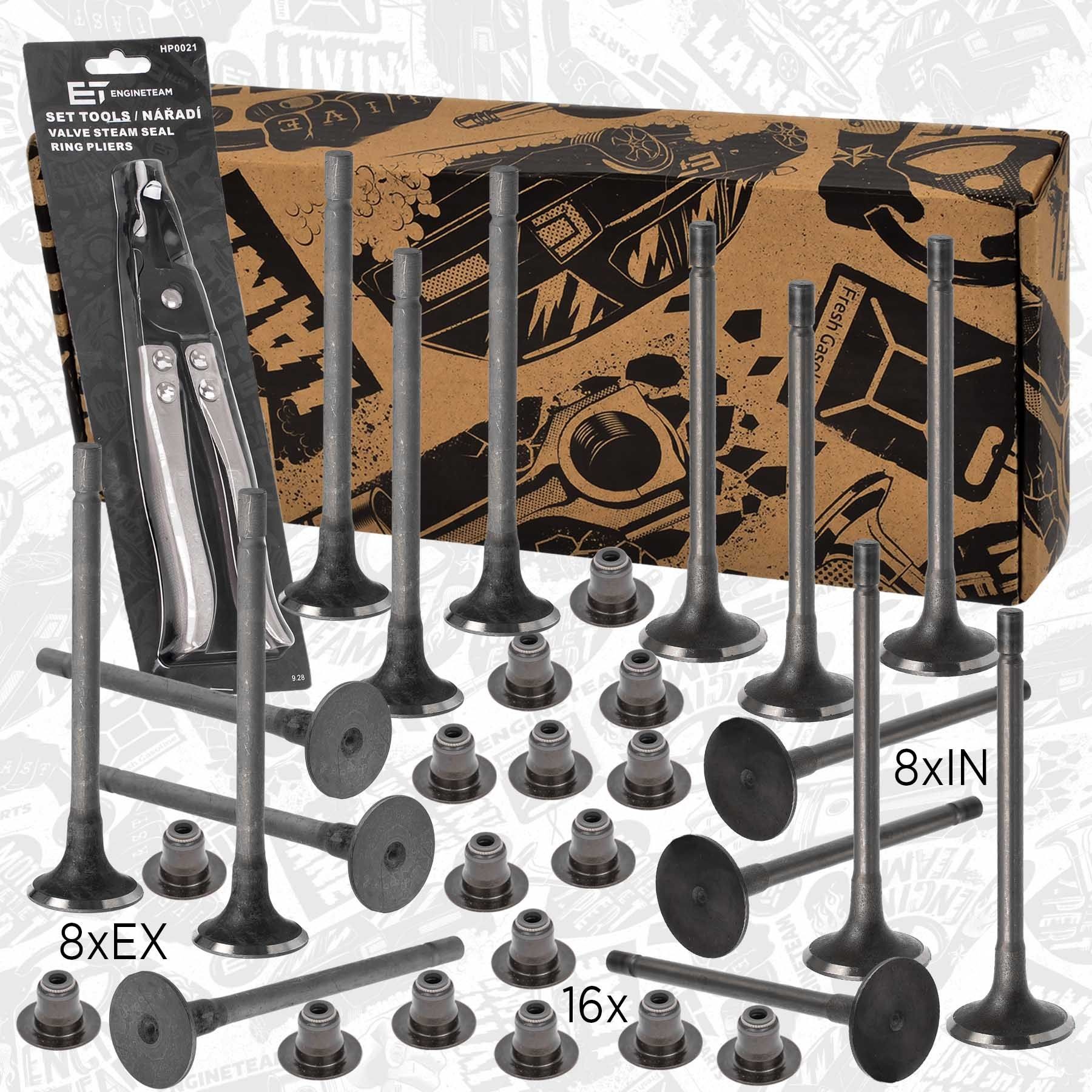 Kit de soupapes, soupapes d’admission/d’échappement ET ENGINETEAM, N ...