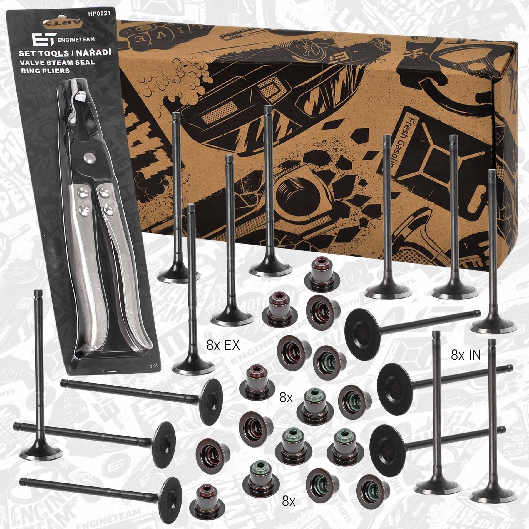 Kit de soupapes, soupapes d’admission/d’échappement ET ENGINETEAM (N ...