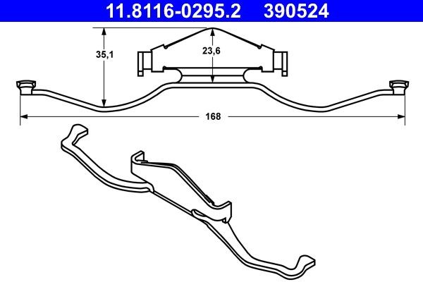 Muelle, pinza de freno ATE (N°. 11.8116-0206.1) - Comprar en la tienda ...